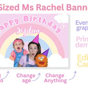 MS RACHEL BIRTHDAY Banner, Ms Rachel Party Decorations, Ms Rachel Party ...