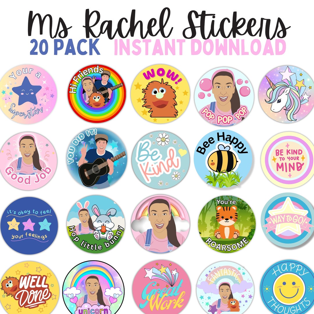 Ms Rachel Stickers | Ms Rachel Party Favors | Downloadable Stickers ...
