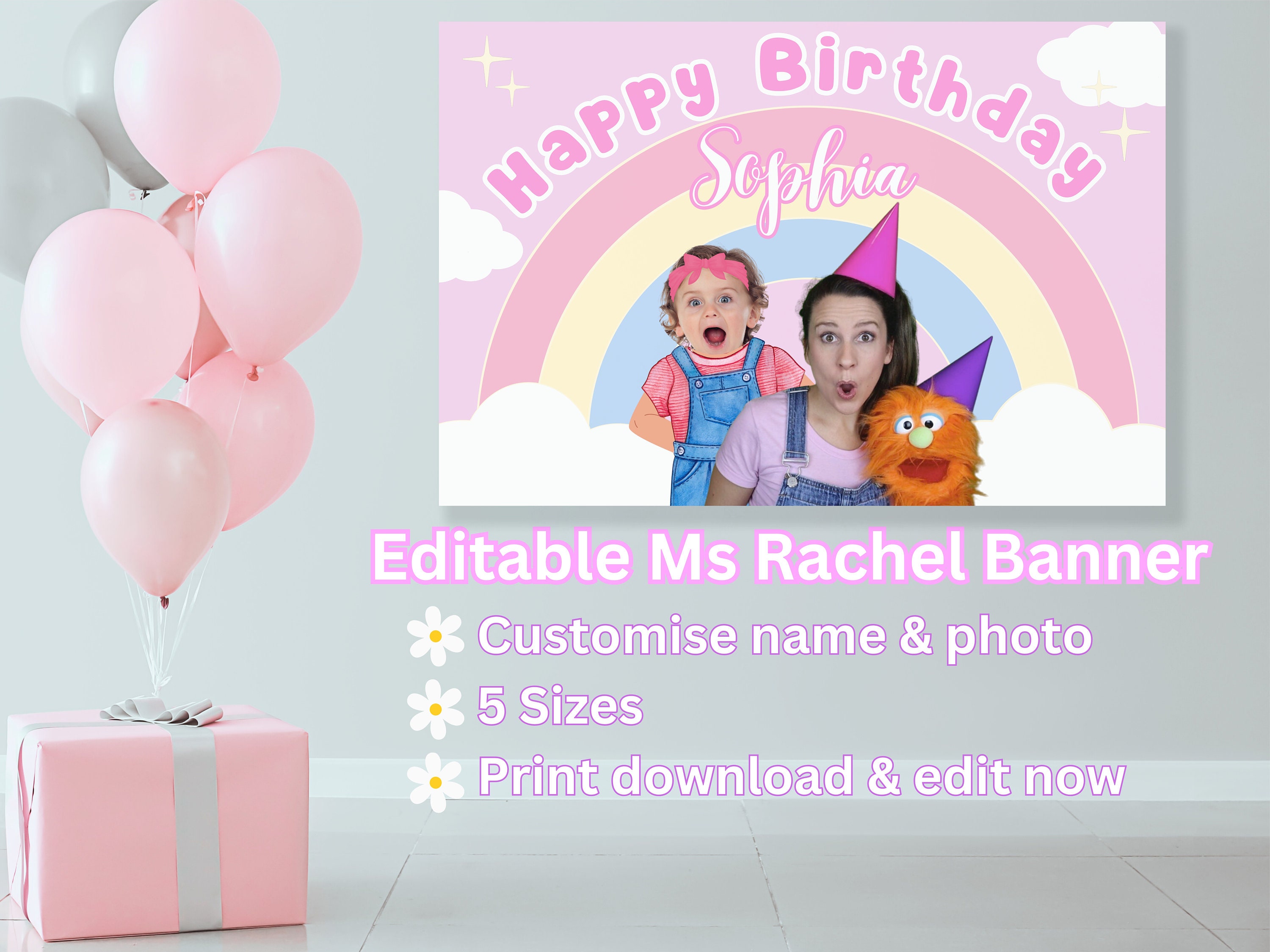 MS RACHEL BIRTHDAY Banner, Ms Rachel Party Decorations, Ms Rachel Party ...