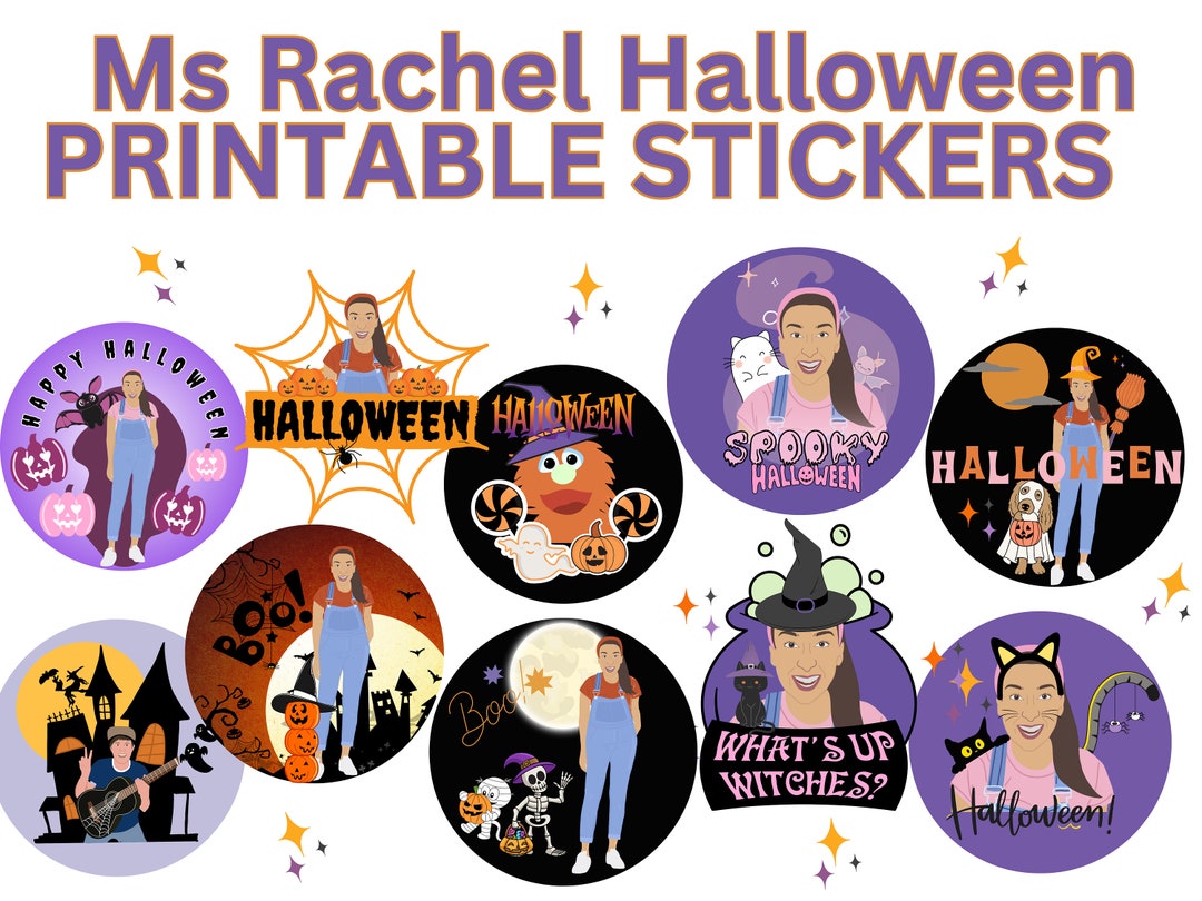 Ms Rachel HALLOWEEN Stickers Ms Rachel Party Favors Downloadable ...