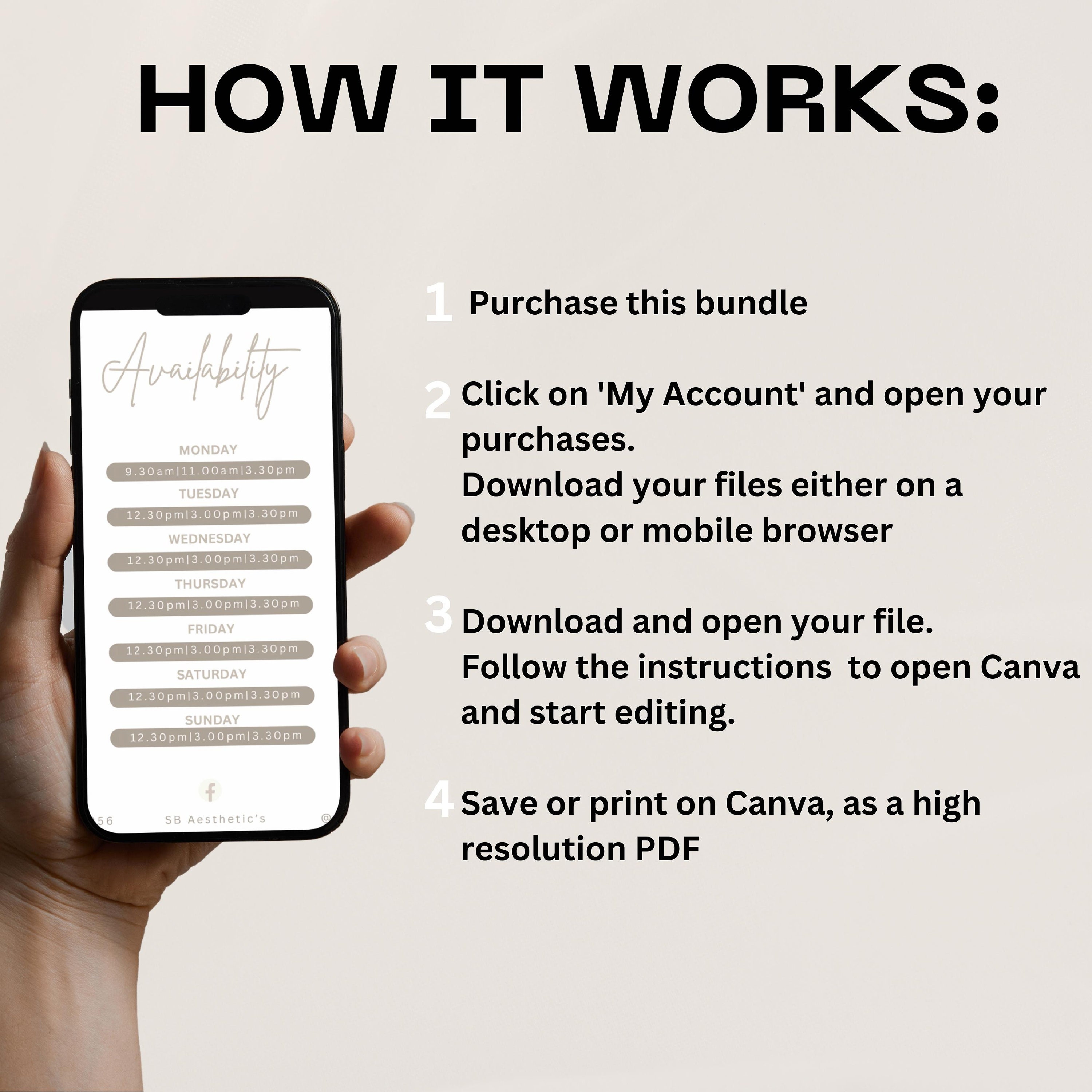 Editable Price List Bundle Template Minimalist Salon - Etsy