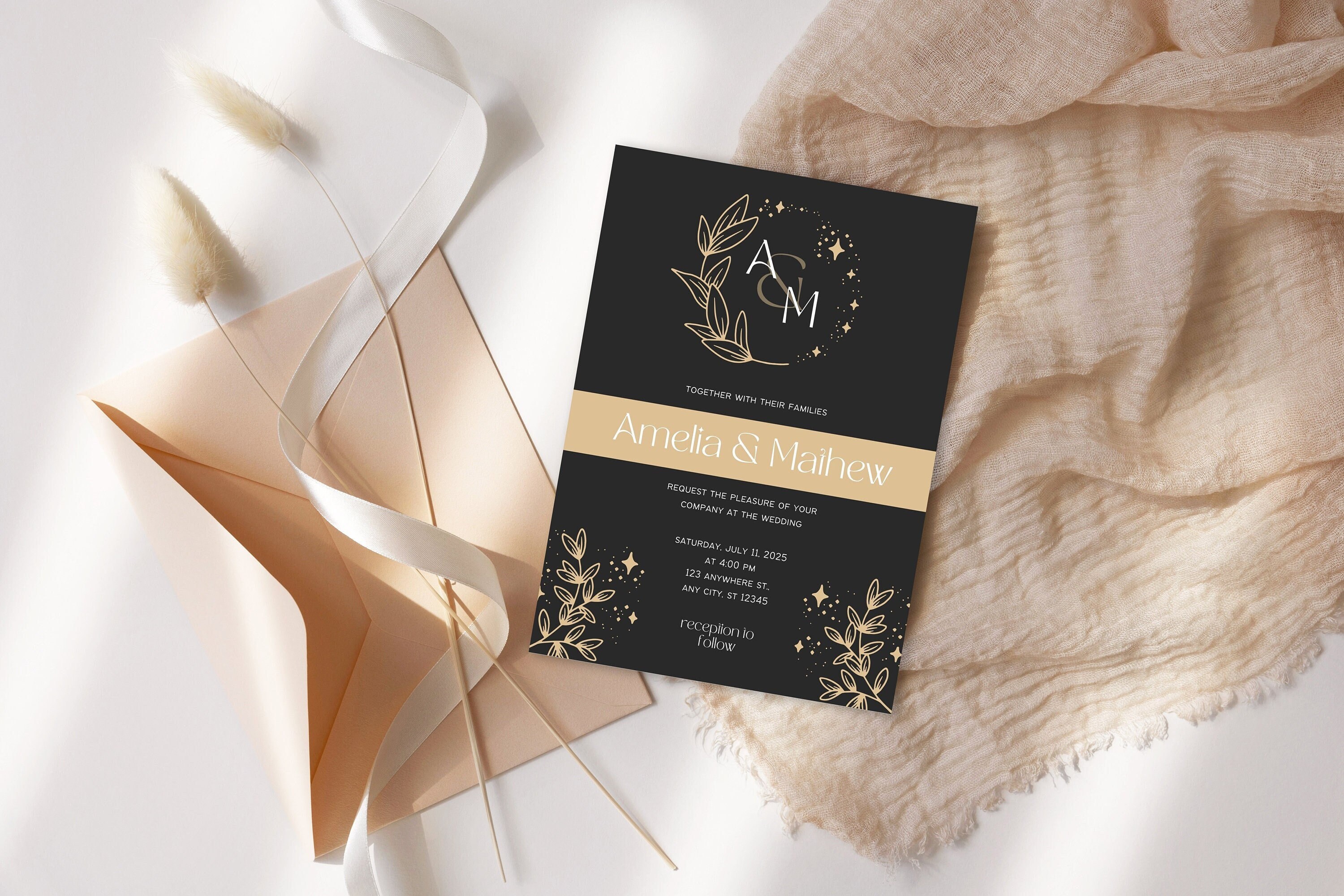 Witchy Botanical Wedding Invitation Suite | Gothic | Dark & Moody ...