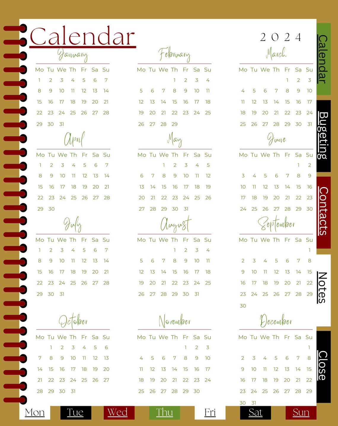 Capricorn Zodiac Sign Themed Planner With Hyperlinked Tabs - Etsy