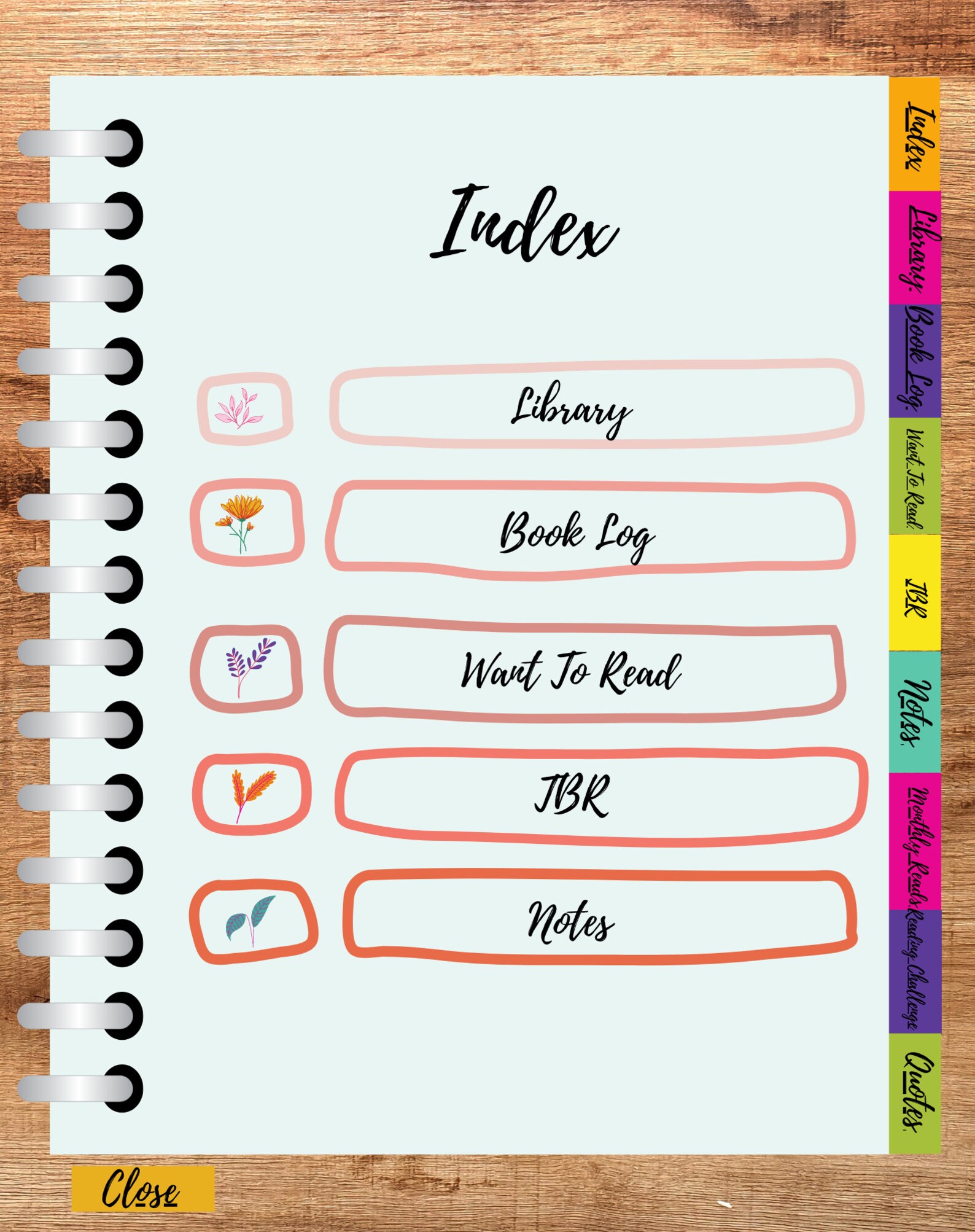 Digital Reading Journal With Hyperlinked Tabs - Etsy