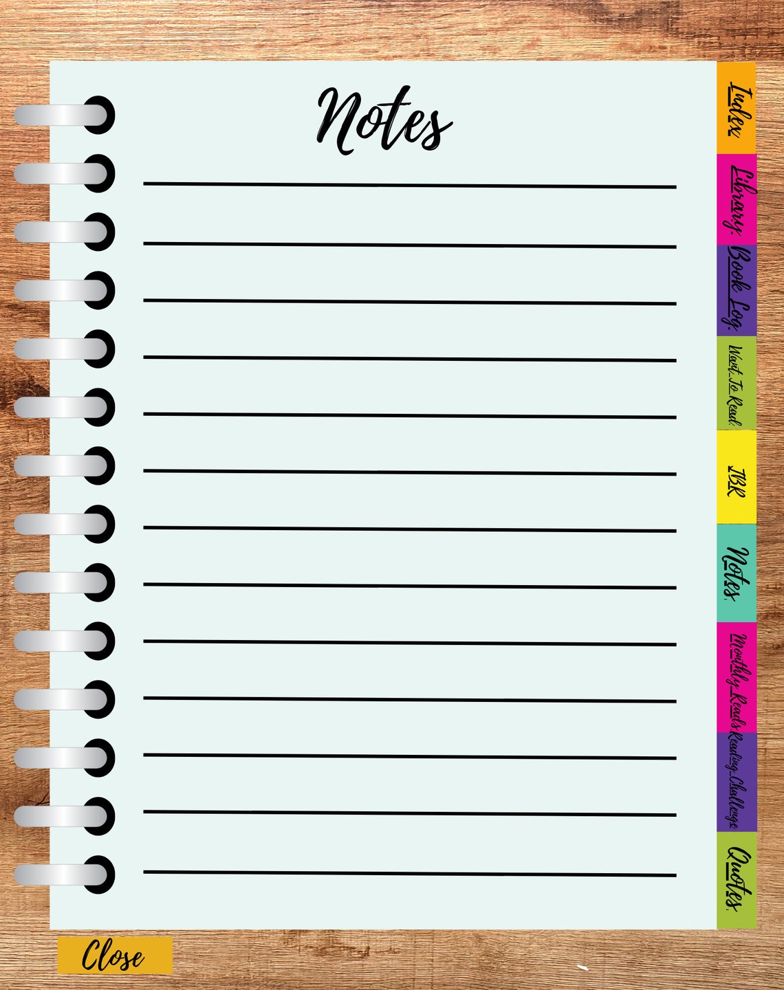 Digital Reading Journal With Hyperlinked Tabs - Etsy