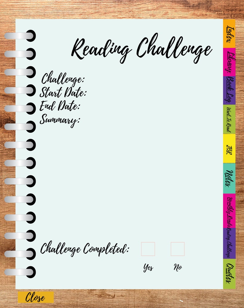 Digital Reading Journal With Hyperlinked Tabs - Etsy