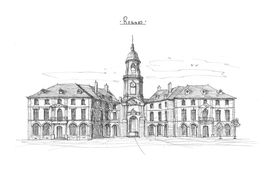 Illustration Rennes/ Drawing Brittany - Etsy