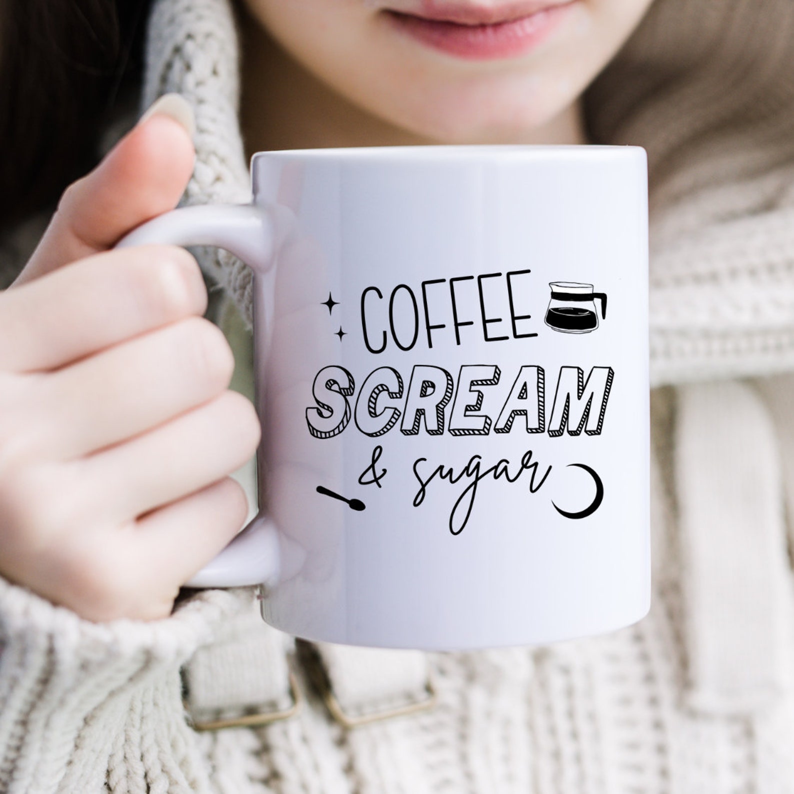 Coffee Scream and Sugar Mug, Coffee Lovers Gift, Halloween Mug ...