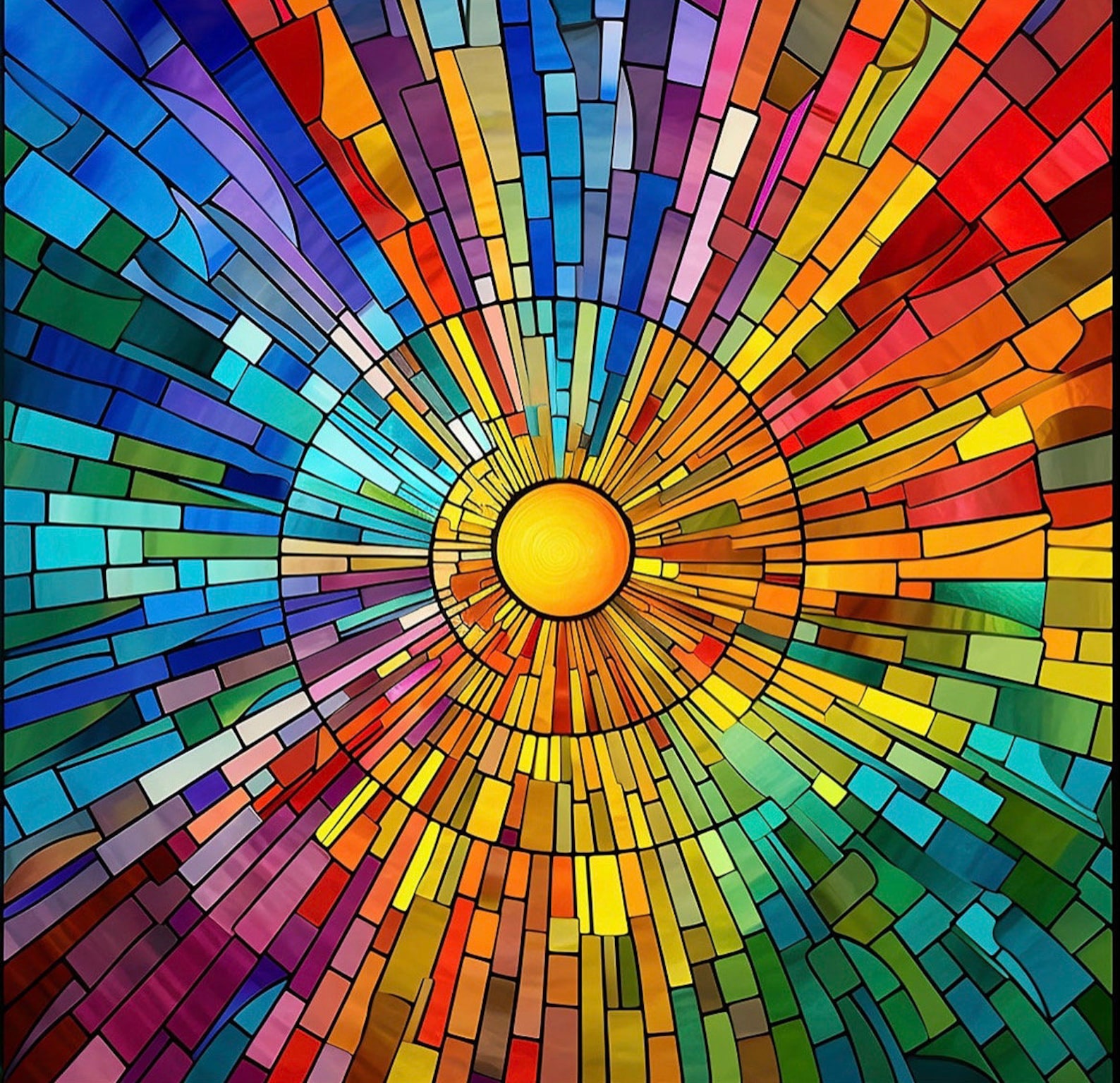 Stain Glass Sun Diamond Painting - 50x50 - Etsy