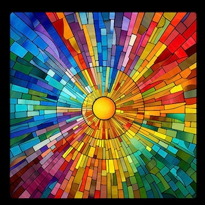 Stain Glass Colorful Sun Diamond Painting - 50x50 - Etsy