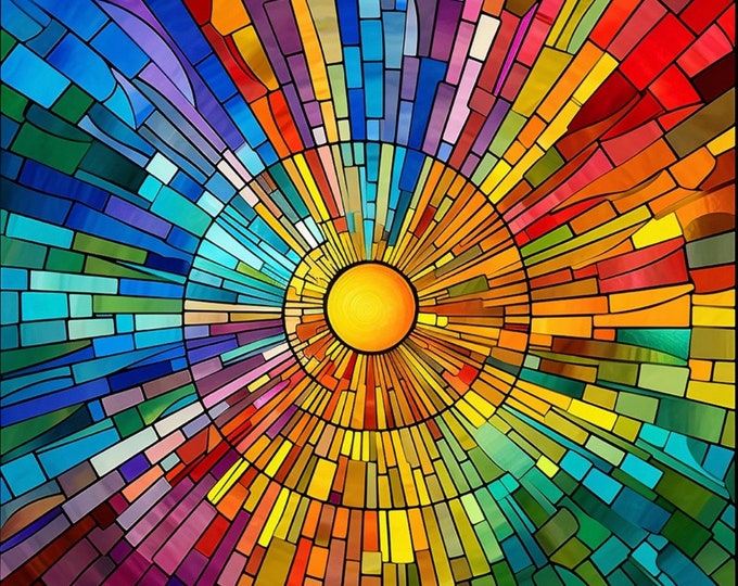 Stain Glass Rainbow Sun Diamond Painting Arts and Crafts Kit - 50x50 - Etsy
