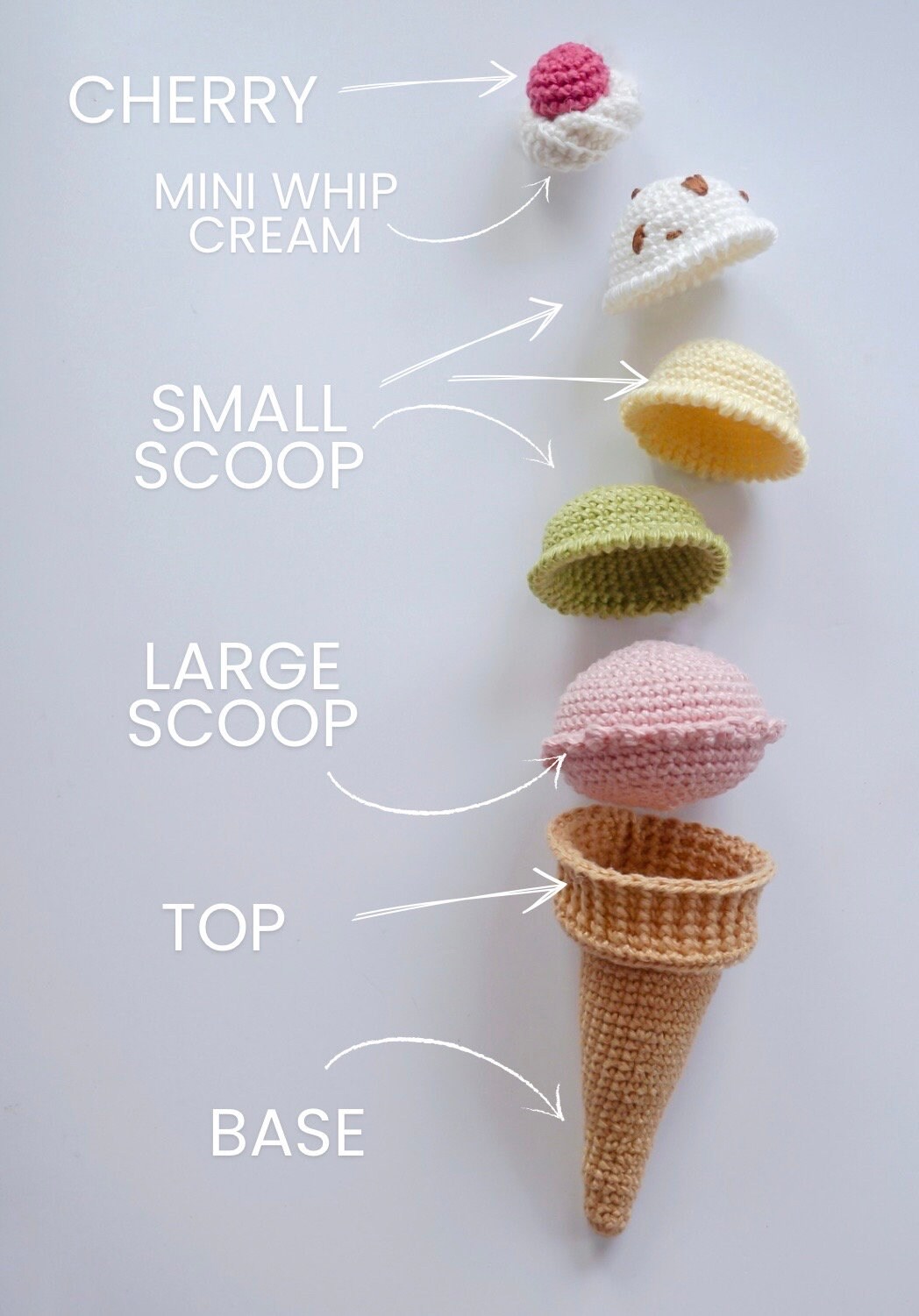 Build Your Ice Cream! Crochet Pattern-file Amigurumi- Crochet Pattern ...