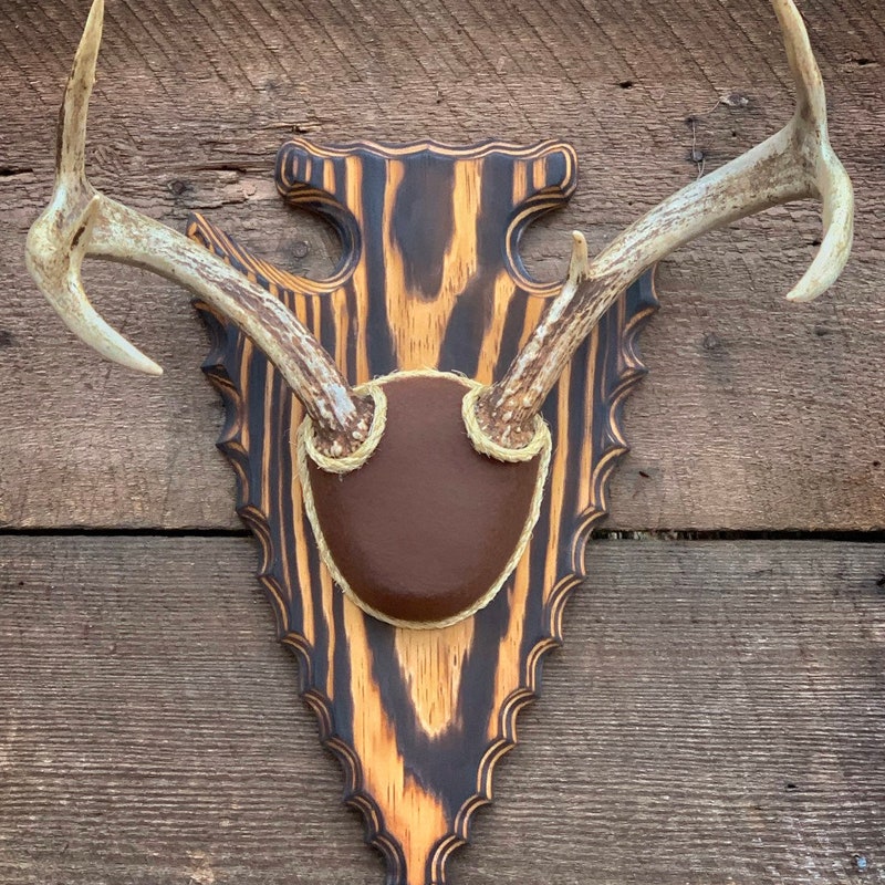 Antler Mount Wood Plaque - Etsy