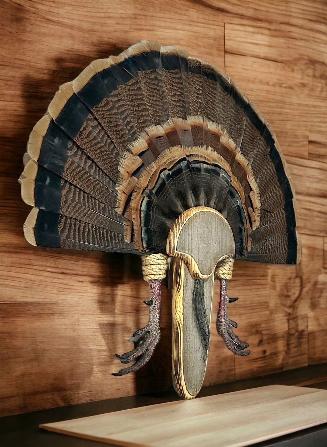 Barnwood Turkey Fan Plaque - Etsy