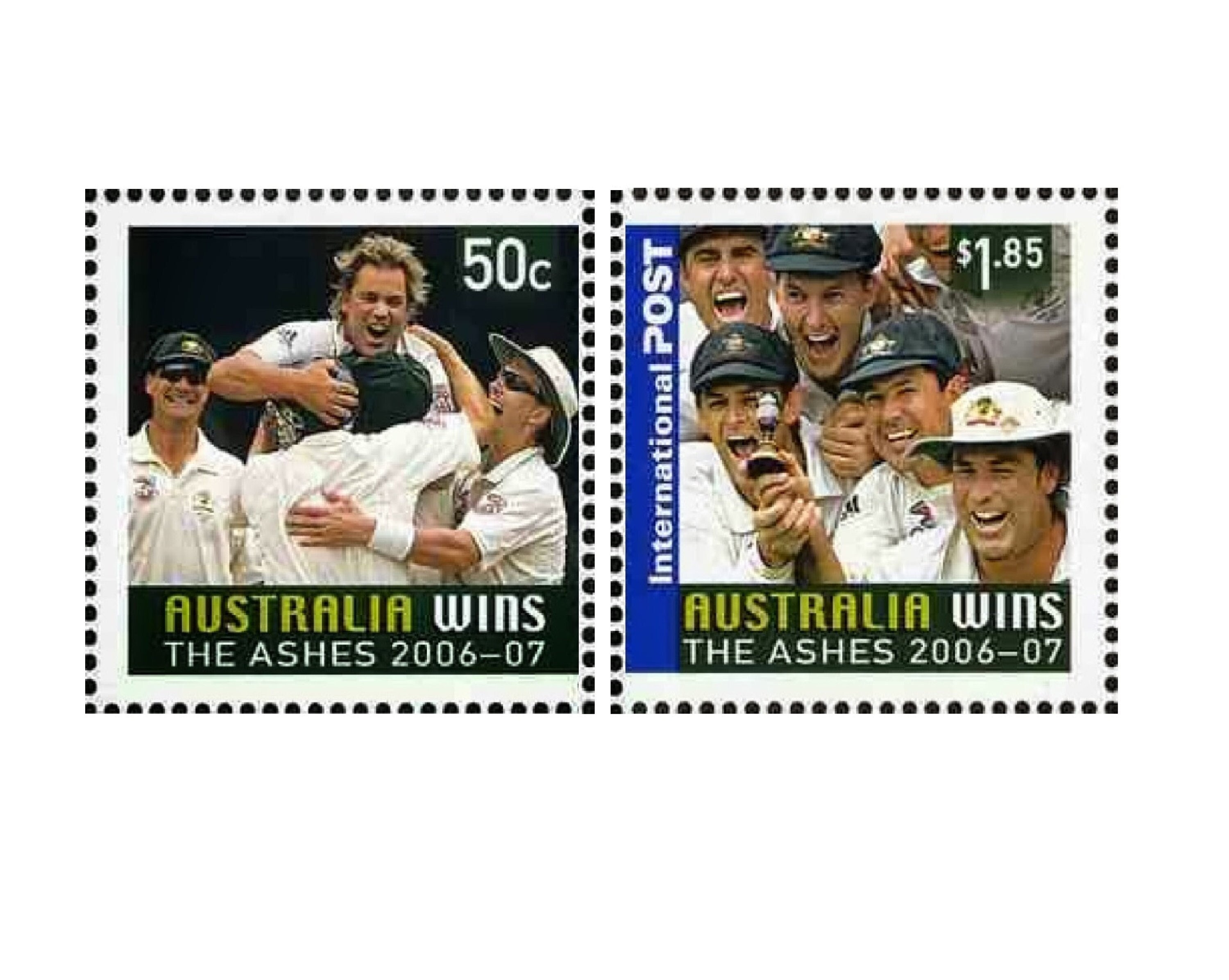 Cricket Stamps X 2 Featuring Shane Warne Australia Ashes - Etsy