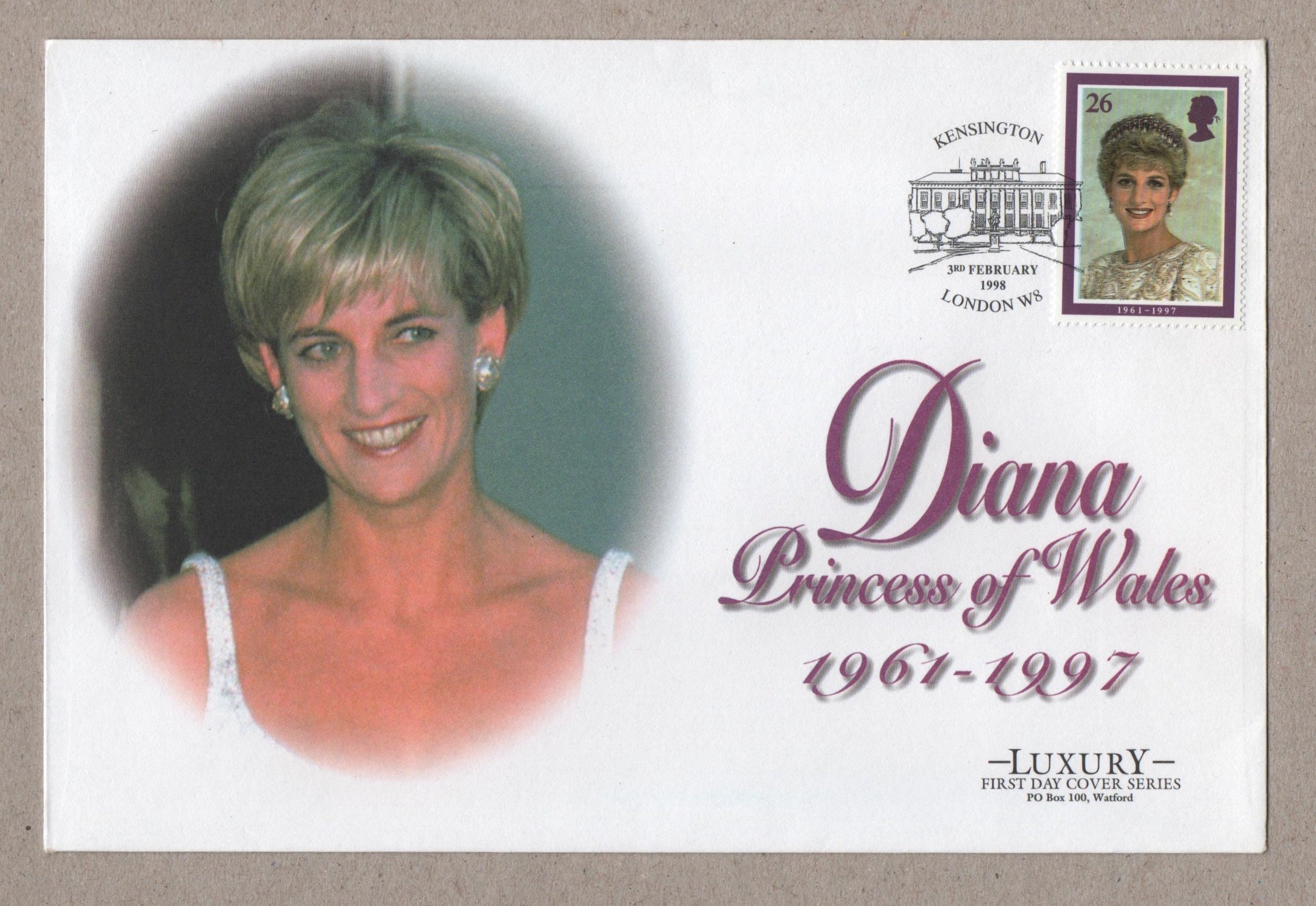 Princess Diana, Princess of Wales Commemorative Postal Cover KENSINGTON ...