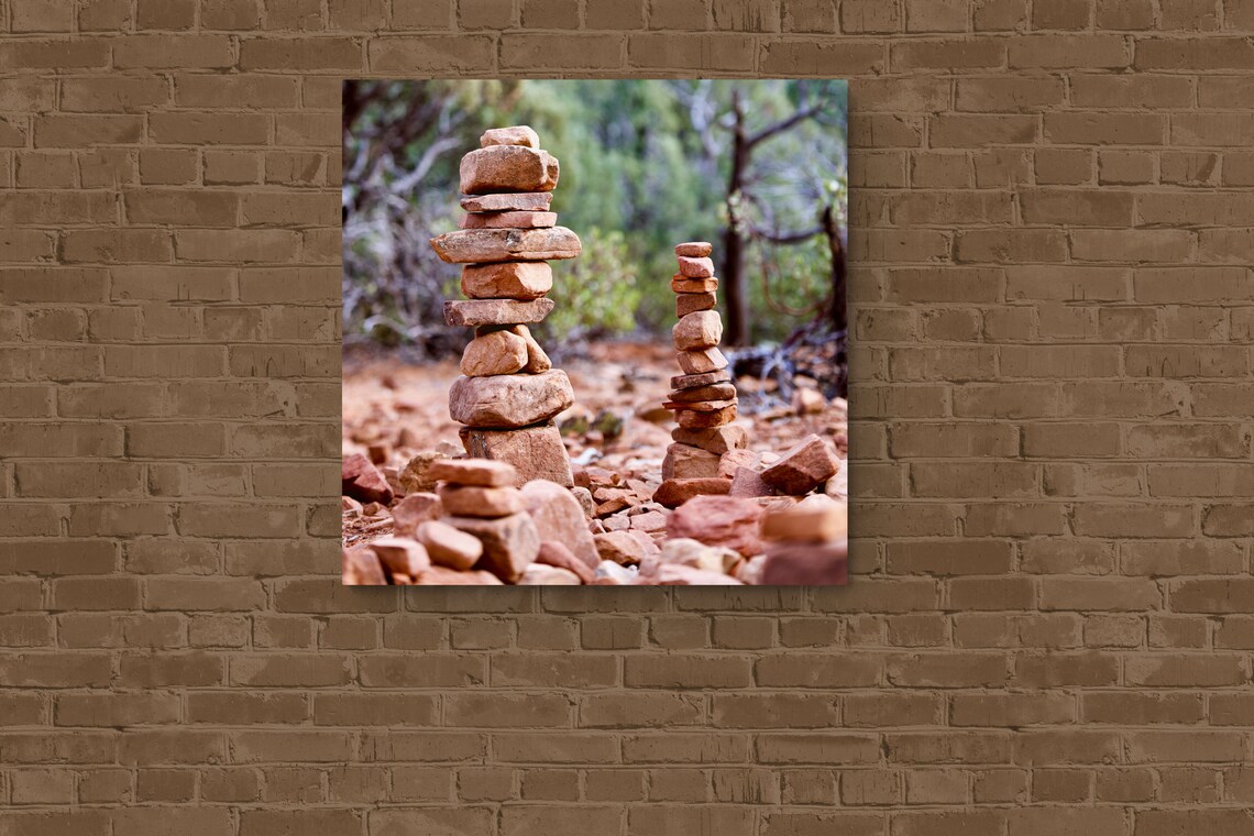 Rock Cairns, Red Rock, Sedona Arizona, Stack Stones Arizona Desert ...