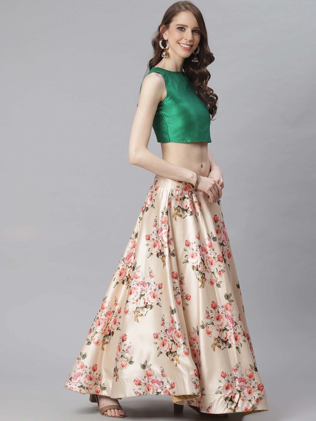 Satin Lehenga Set: Heavy Digital Print, Cotton Inner, Satin Blouse ...