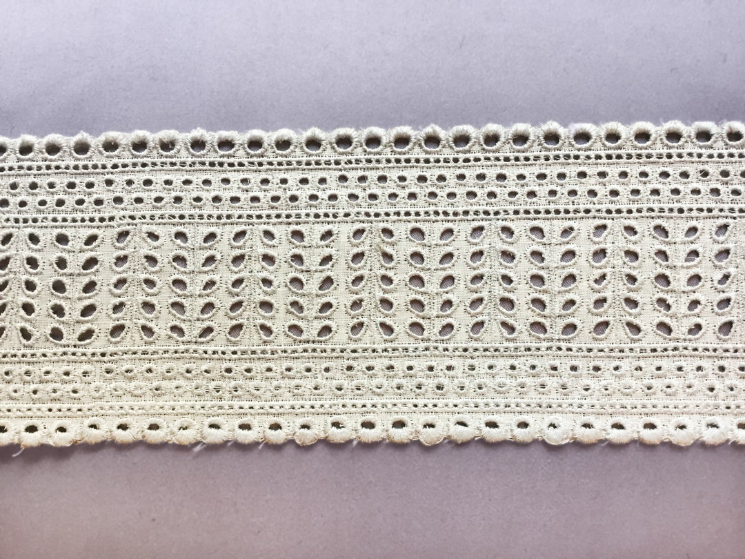 2 3/4 Wide Vintage Gray Swiss Eyelet Trim - Etsy