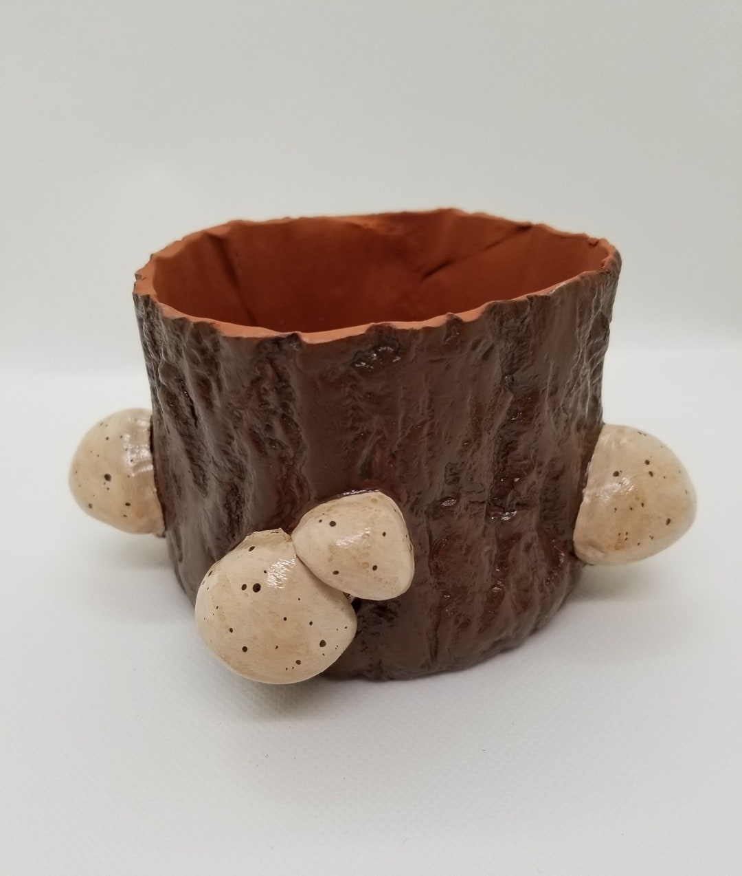 Handmade Clay Log Planter - Etsy