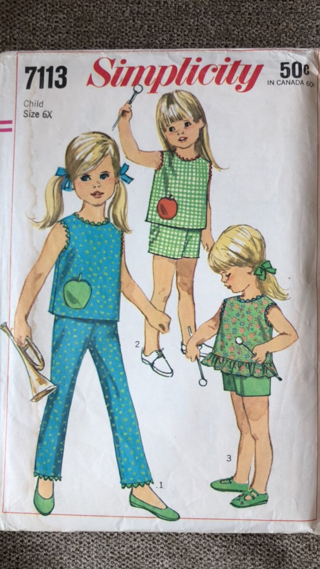 Vintage 1967 Simplicity Pattern 7113 Child’s Overblouse and Pants in ...