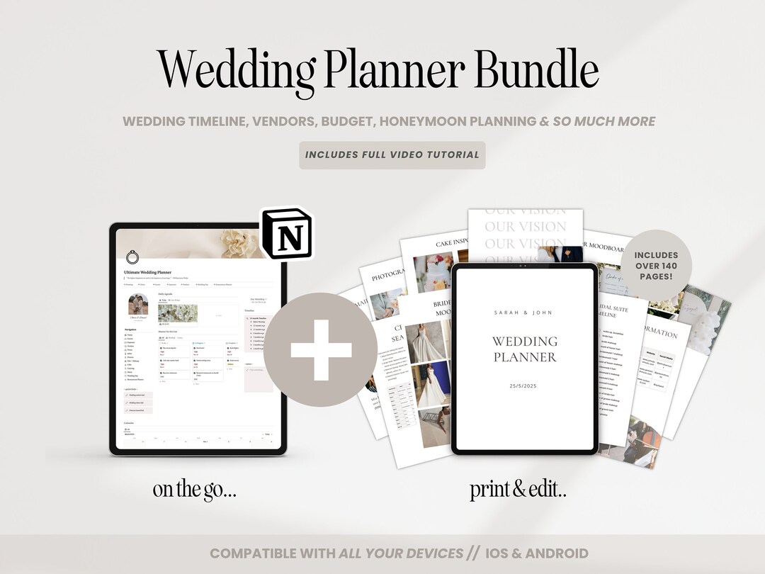 Wedding Planner Notion Template, Wedding Binder Timeline, Wedding ...