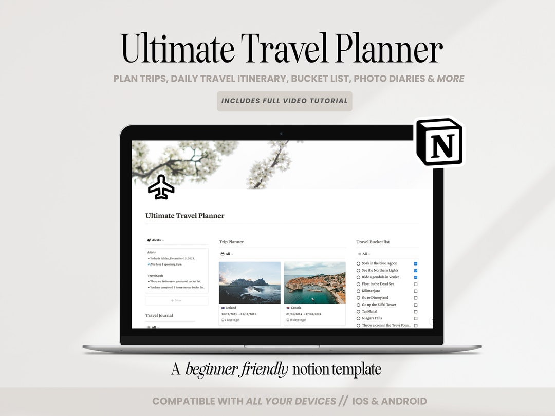 Notion Travel Planner Template Vacation Holiday Planner, Travel Journal ...