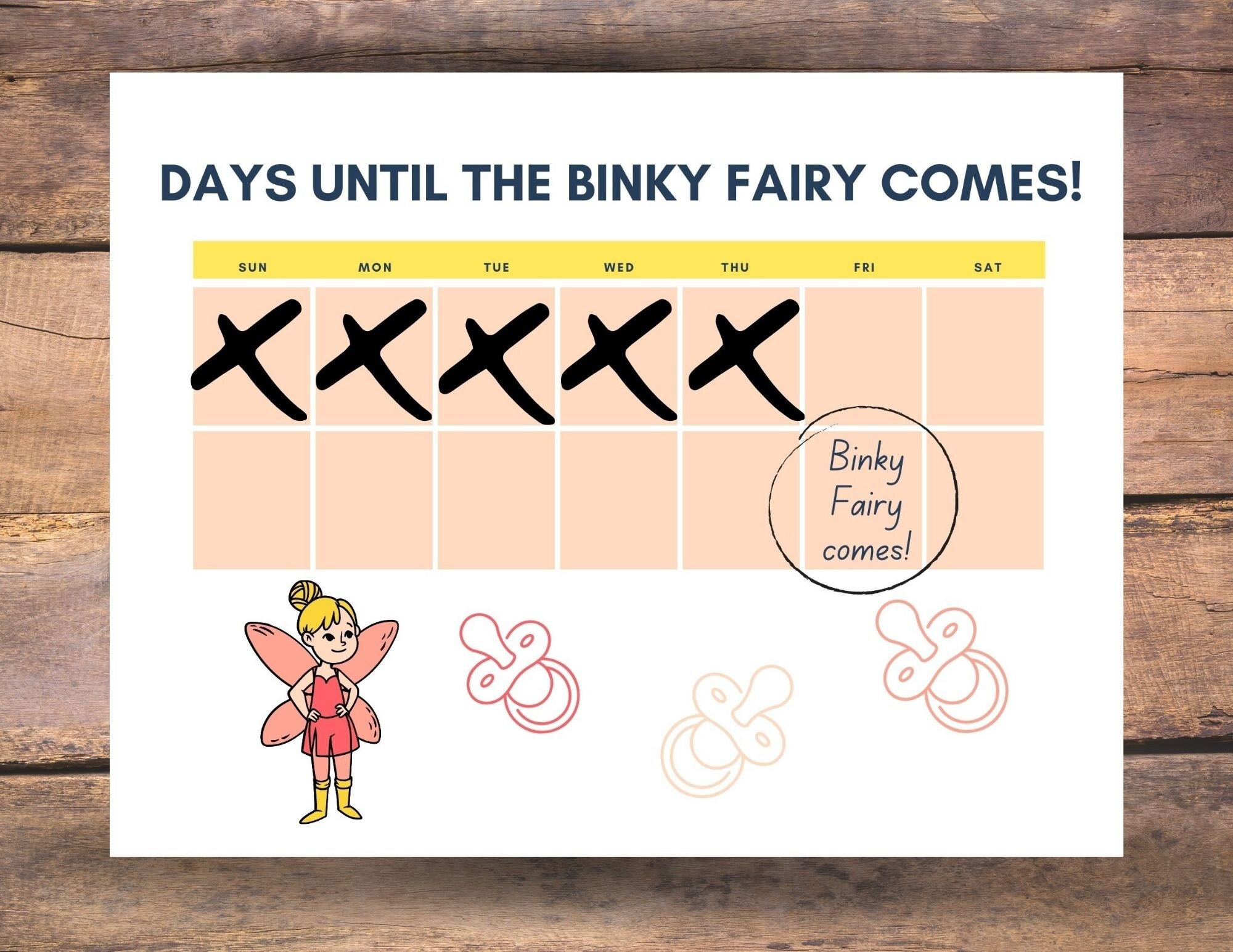 Printable Binky Fairy Countdown - Etsy