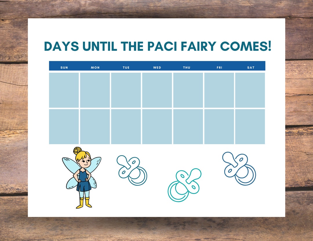 Printable Paci Fairy Countdown Blue - Etsy
