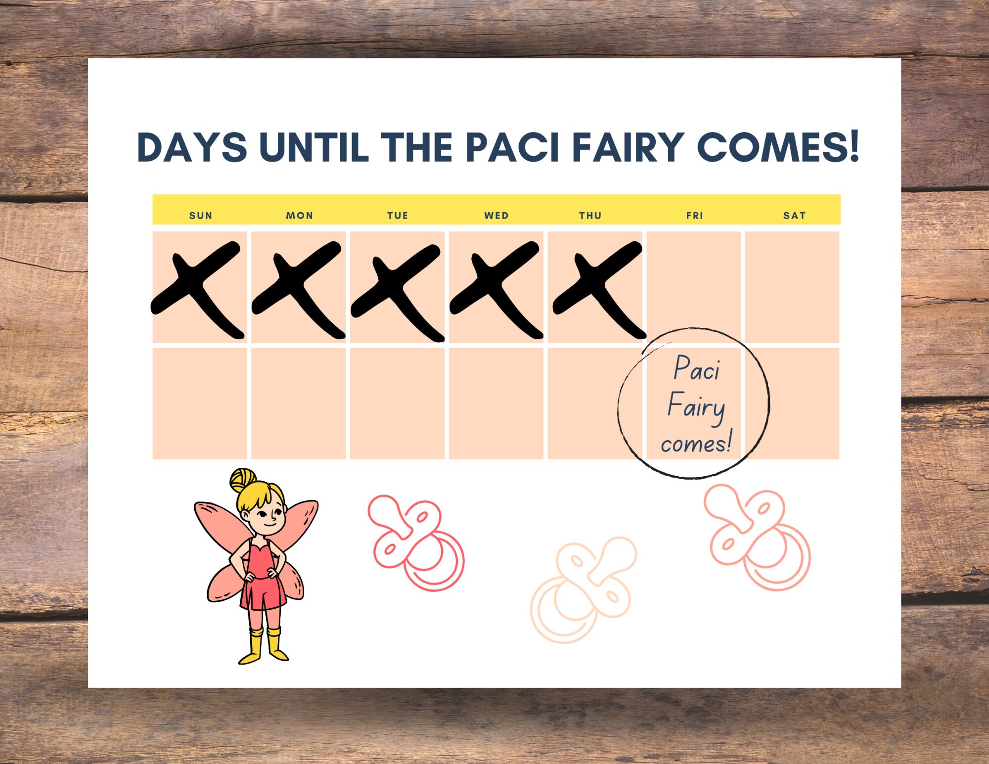 Printable Paci Fairy Countdown - Etsy