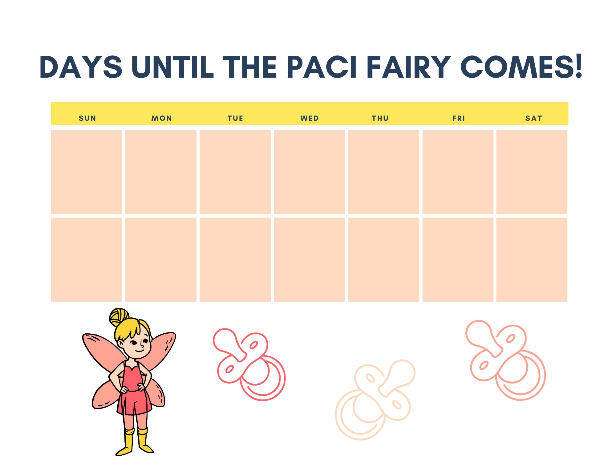 Printable Paci Fairy Countdown - Etsy