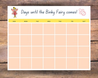 Paci Binky Dummy Fairy Countdown Instant Download PDF Blue - Etsy