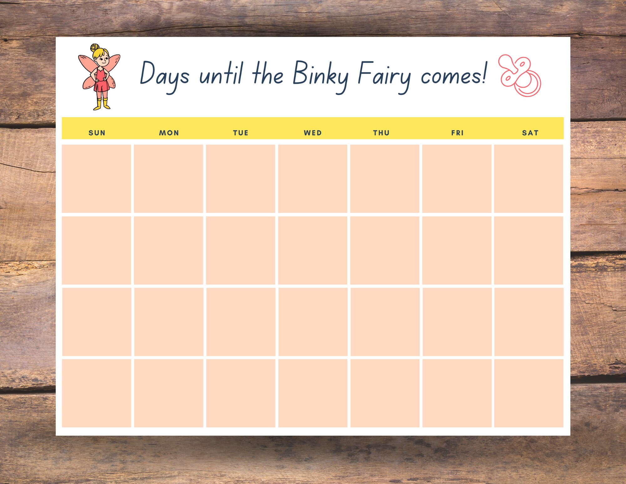 Printable Binky Fairy Countdown - Etsy Canada