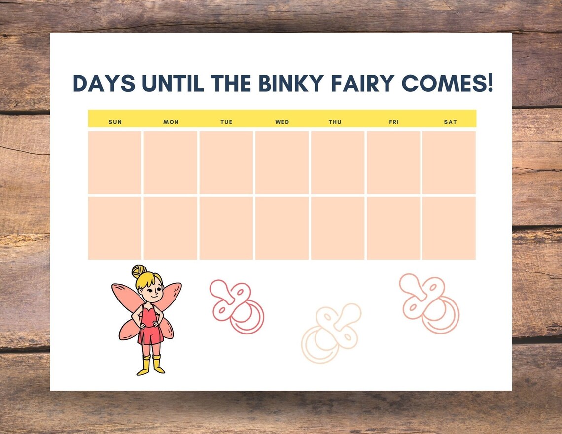 Printable Binky Fairy Countdown - Etsy
