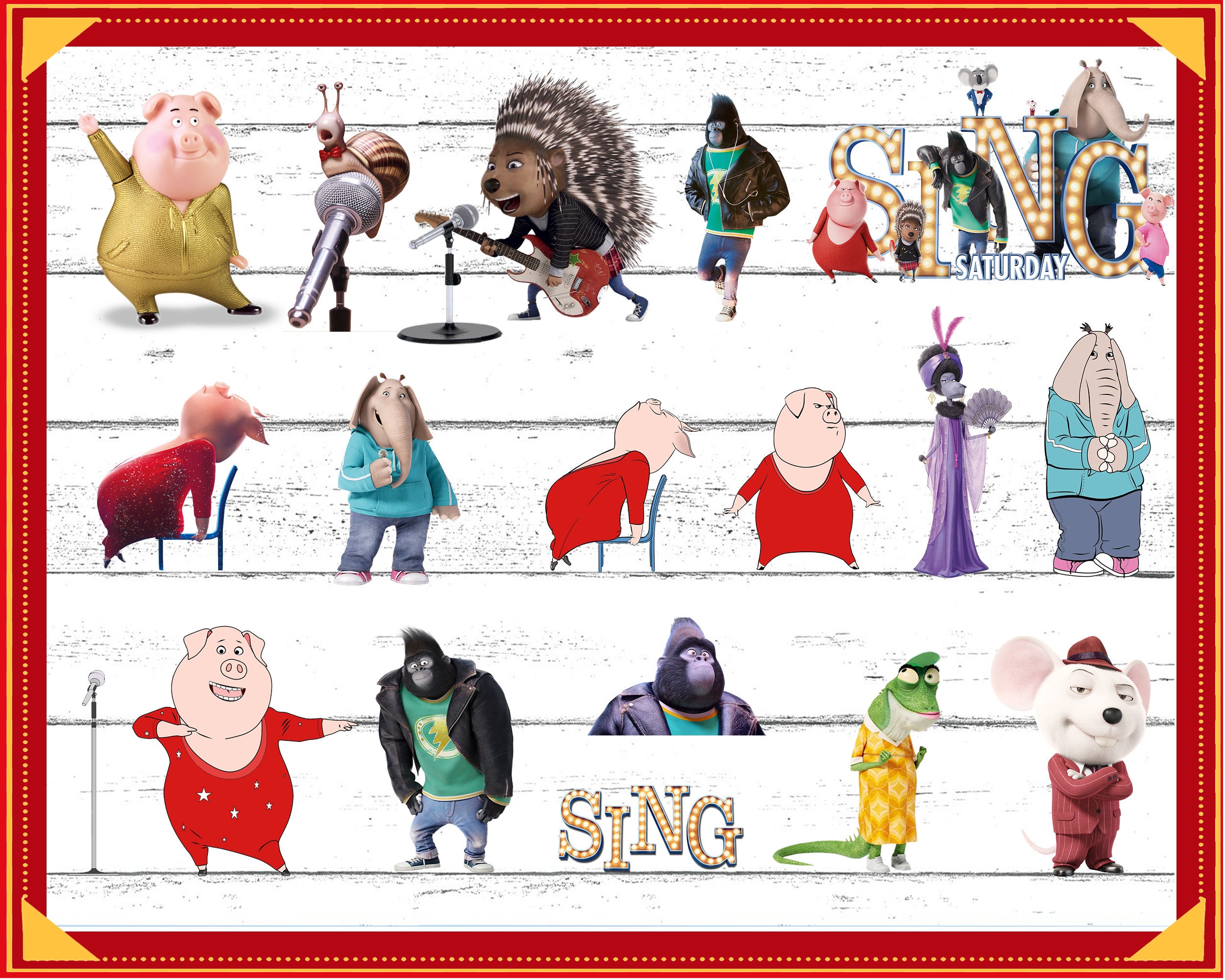 60 Sing Movie ClipArt PNG Images 300dpi Digital Sing Movie | Etsy