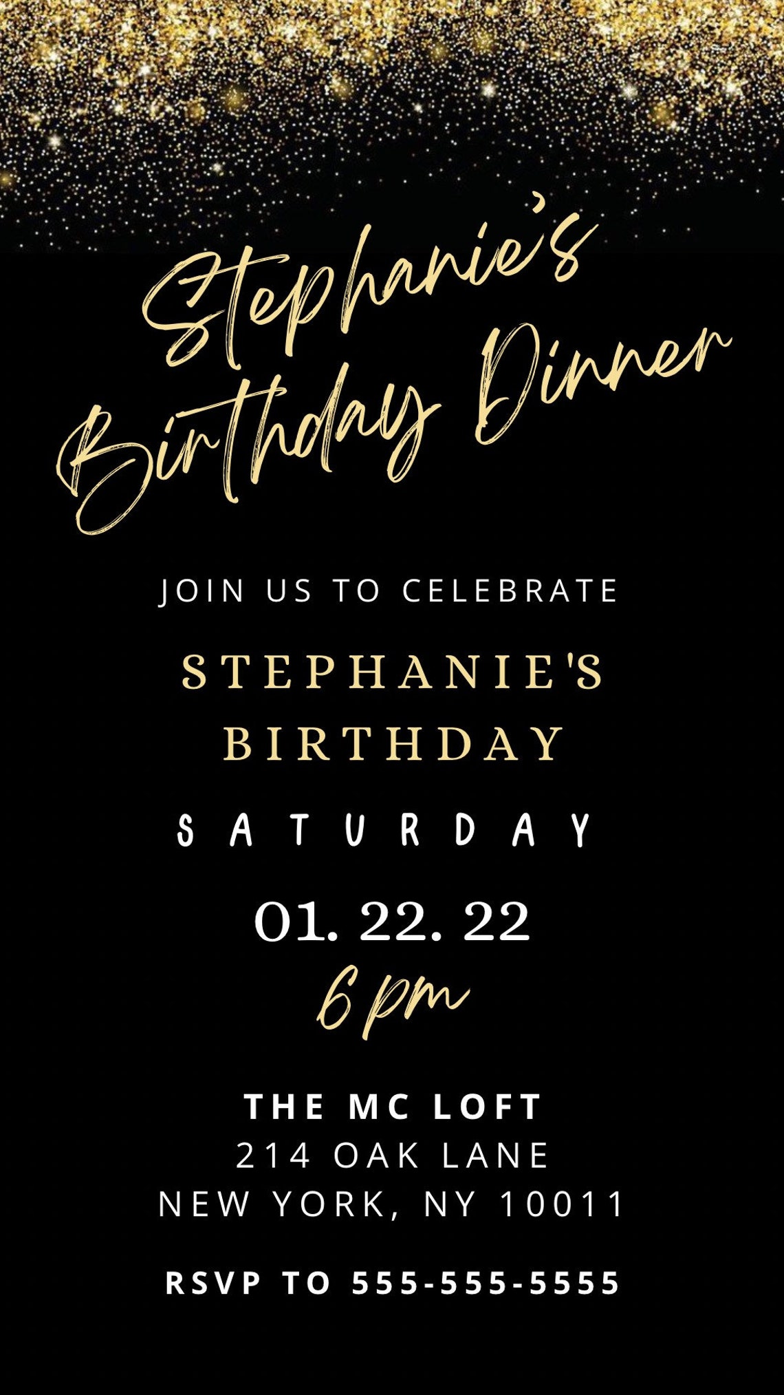 Birthday Dinner Party Invitation E-invite Digital Phone - Etsy