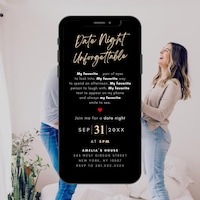 Romantic Date Night Invitation, Dinner Invitation for Couples, Date ...