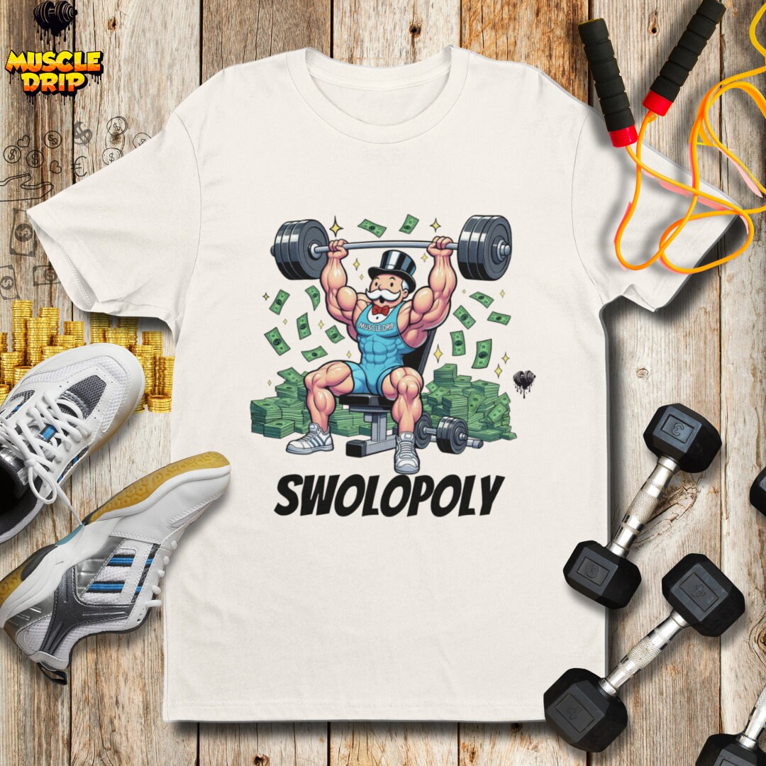 Parody, Cute Monopoly Gym T-shirt Funny Fitness Quote, Muscle, Squat ...