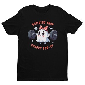 Cute Squat Ghost Gym Tshirt, Funny Halloween Fitness Clothes, Monster ...