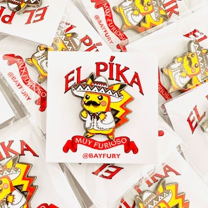 Anime Pika Pin, Parody, Cute Hard Enamel Pin, Mexico Gift, Latino Pride ...