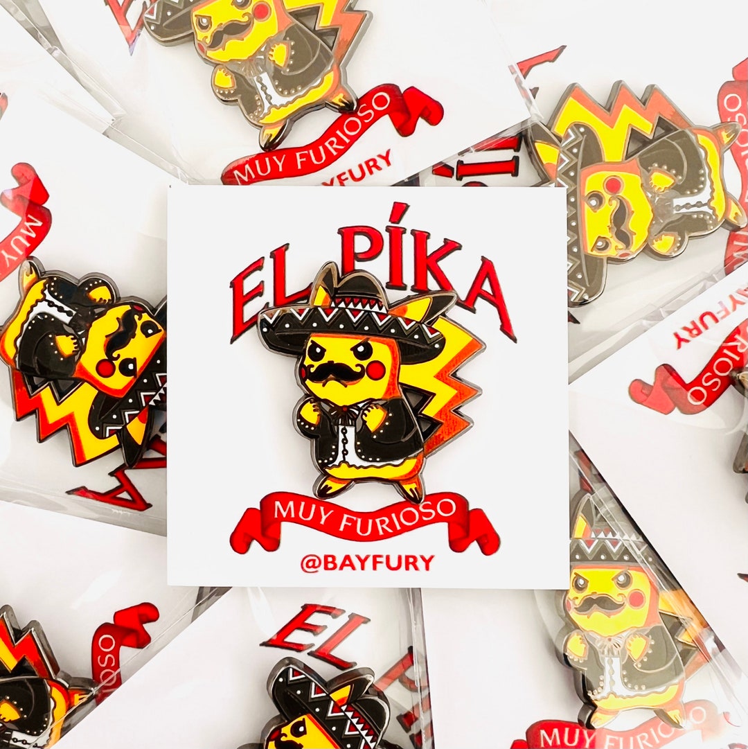 Anime Pika Pin, Parody, Cute Hard Enamel Pin, Mexico Gift, Latino Pride ...