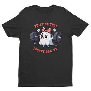 Cute Squat Ghost Gym Tshirt, Funny Halloween Fitness Clothes, Monster ...