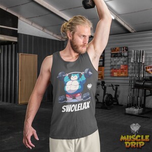 Swolelax Cute Anime Workout Tank Top Gym Lovers Funny Fitness Quote ...