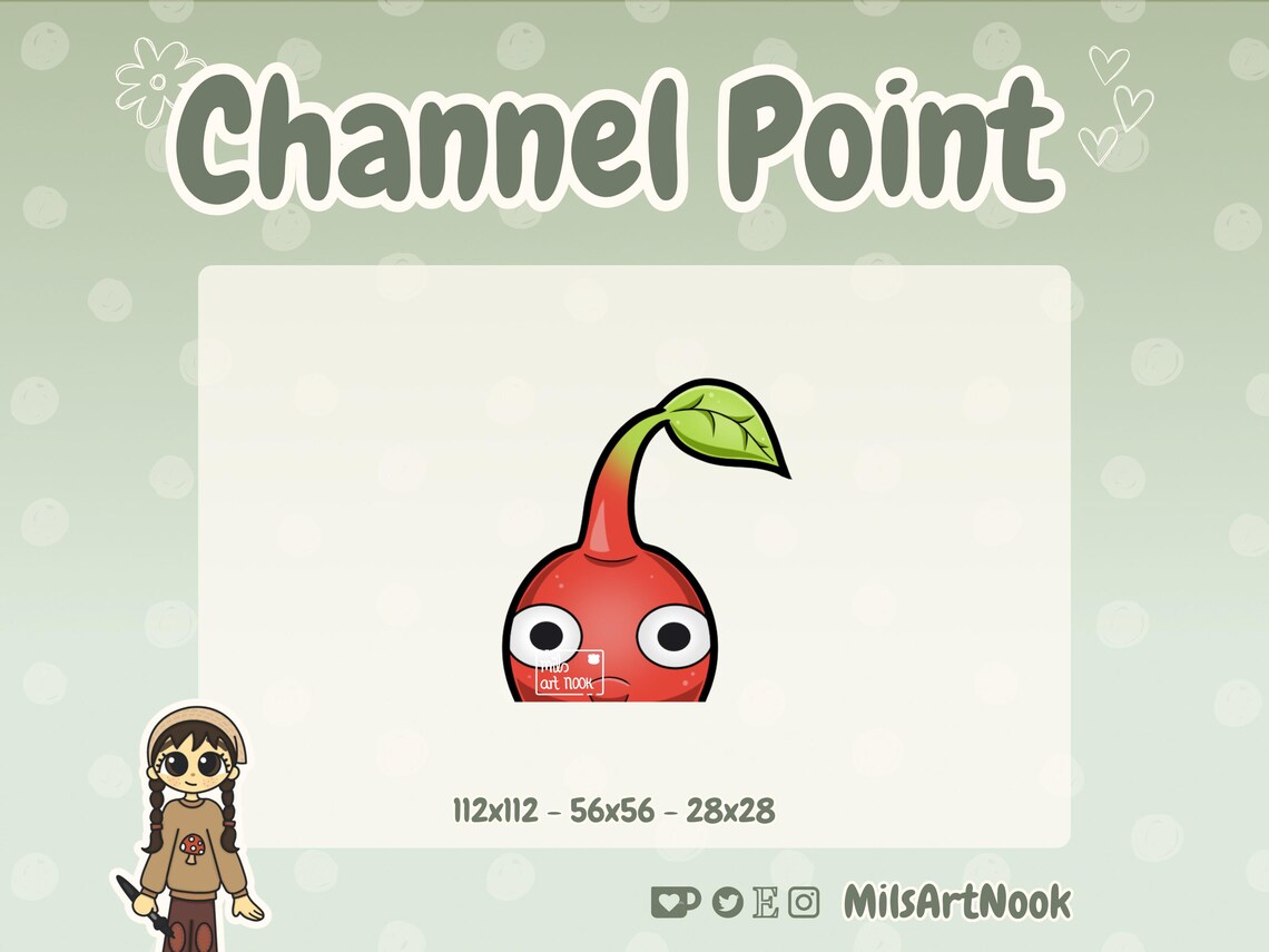 Red Pikmin | Cute Pikmin Channel Point Emote Premade for Twitch and ...