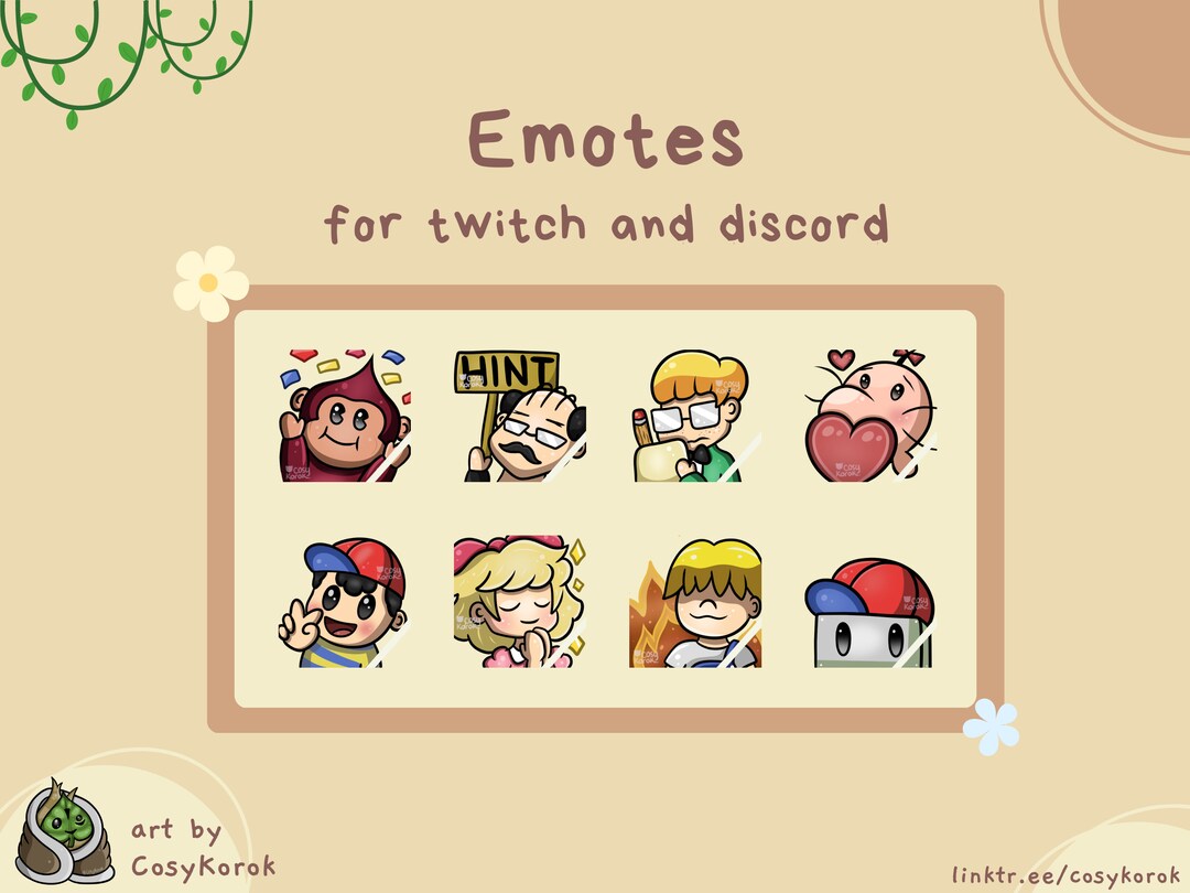 Earthbound Emote Set Premade for Twitch and Discord Digital Download - Etsy