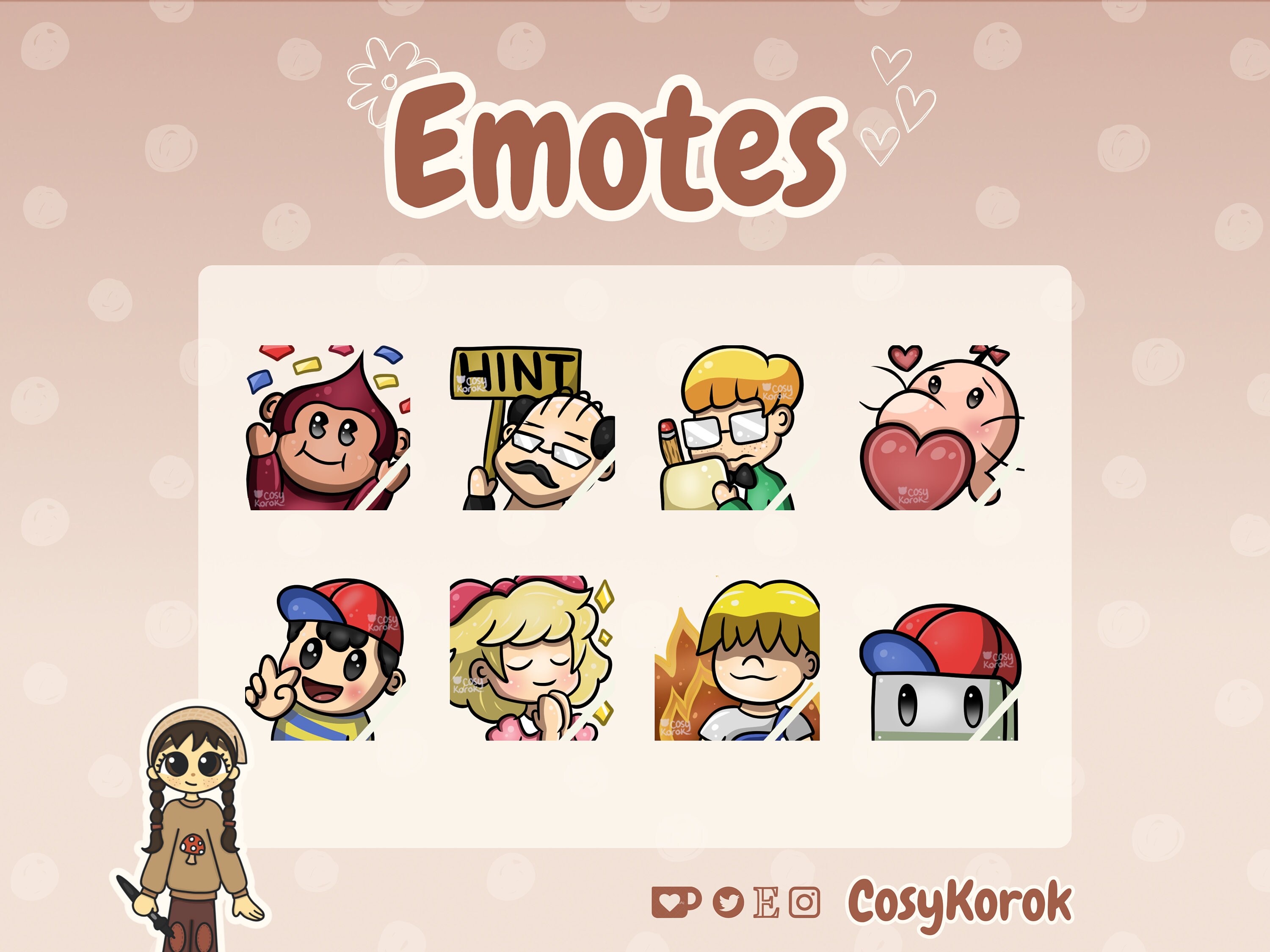 Earthbound Emote Set Premade for Twitch and Discord Digital Download - Etsy