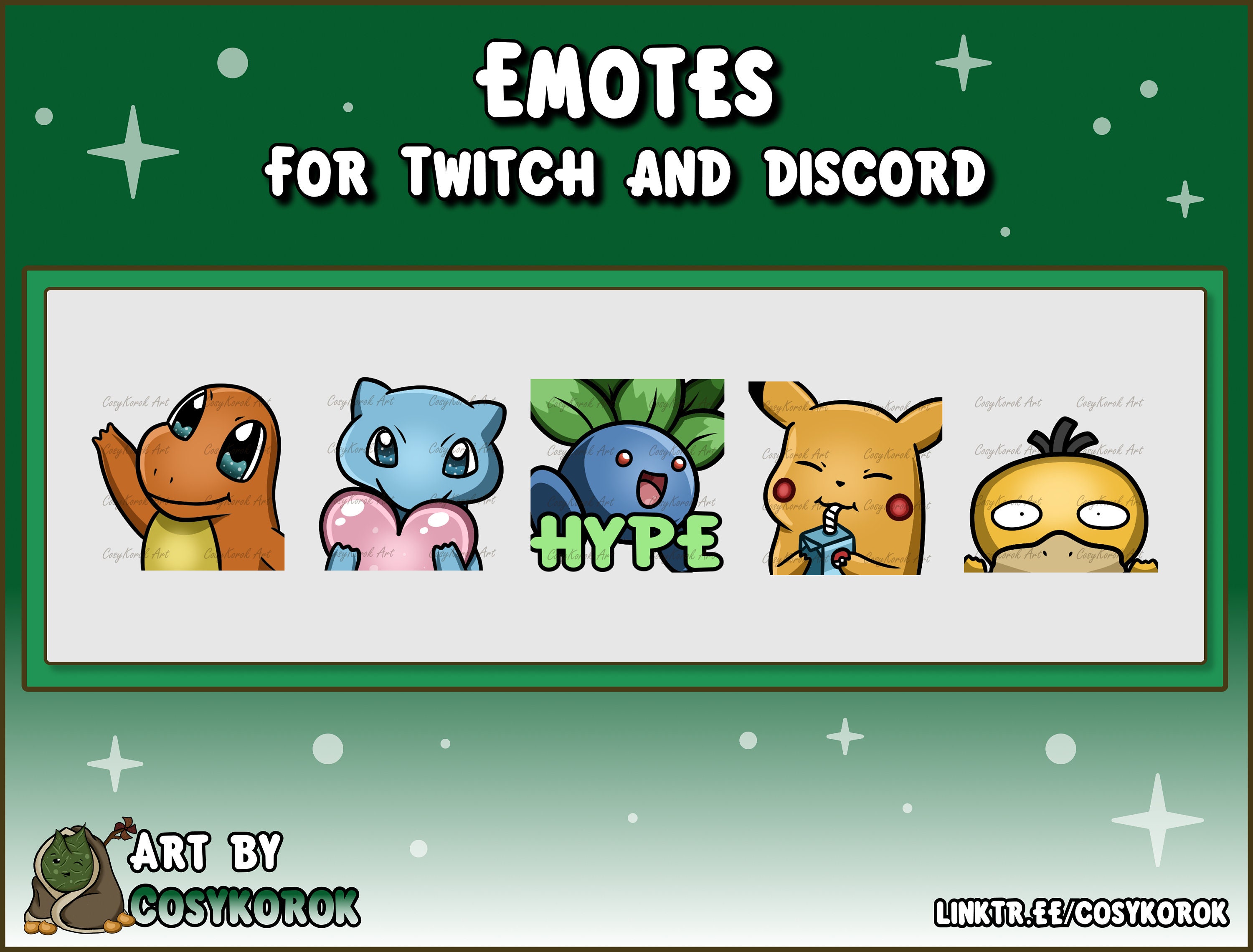 Pok\u00e9mon Emote Pack Drawing & Illustration Art & Collectibles ...