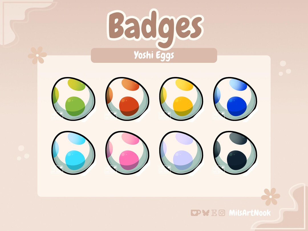 Yoshi Egg Badges | Premade Sub Bits Badges for Twitch and Discord ...