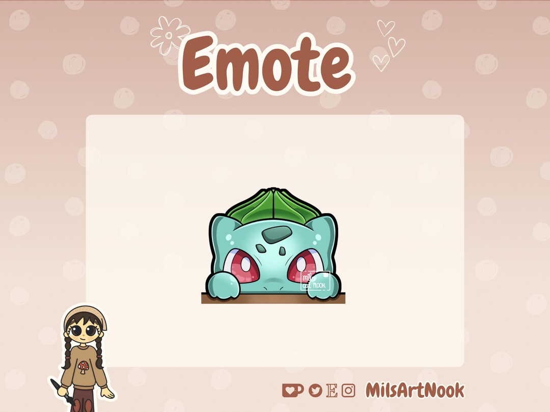 Bulbasaur Lurk | Cute Pokemon Emote Premade for Twitch and Discord ...
