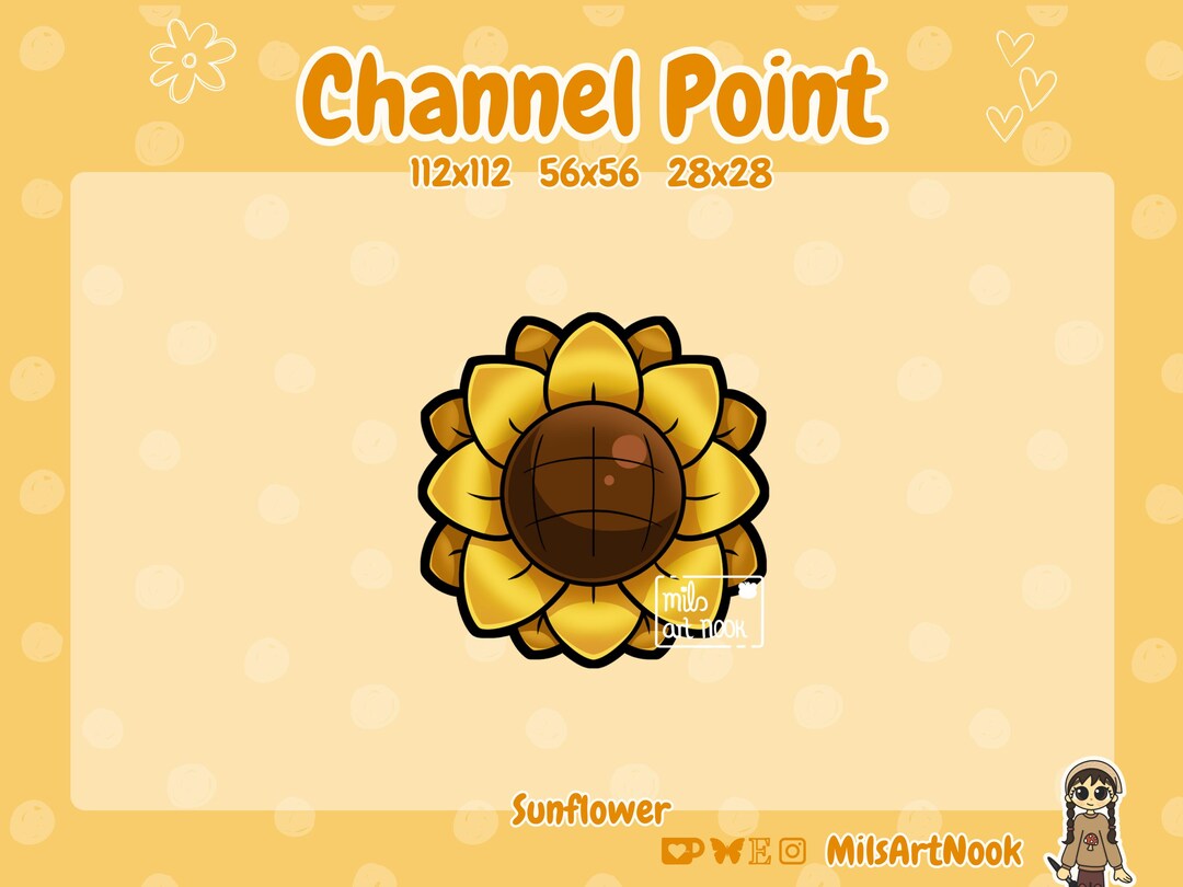 Sunflower Channel Point Icon | Cute Stream Assets for Twitch - Digital ...
